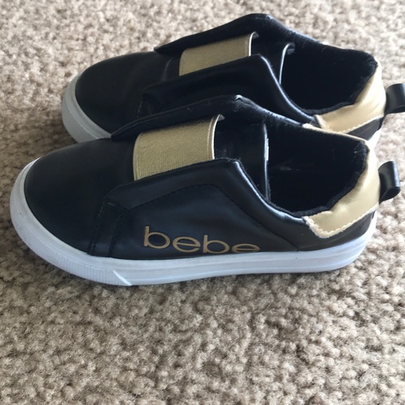 bebe | Shoes | Bebe Sport Girls Black Gold Sneakers 9 | Poshmark